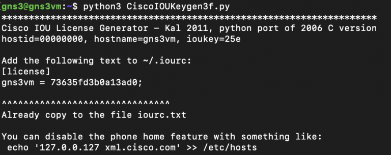 GNS3: Cisco IOU License activation – TechBlog